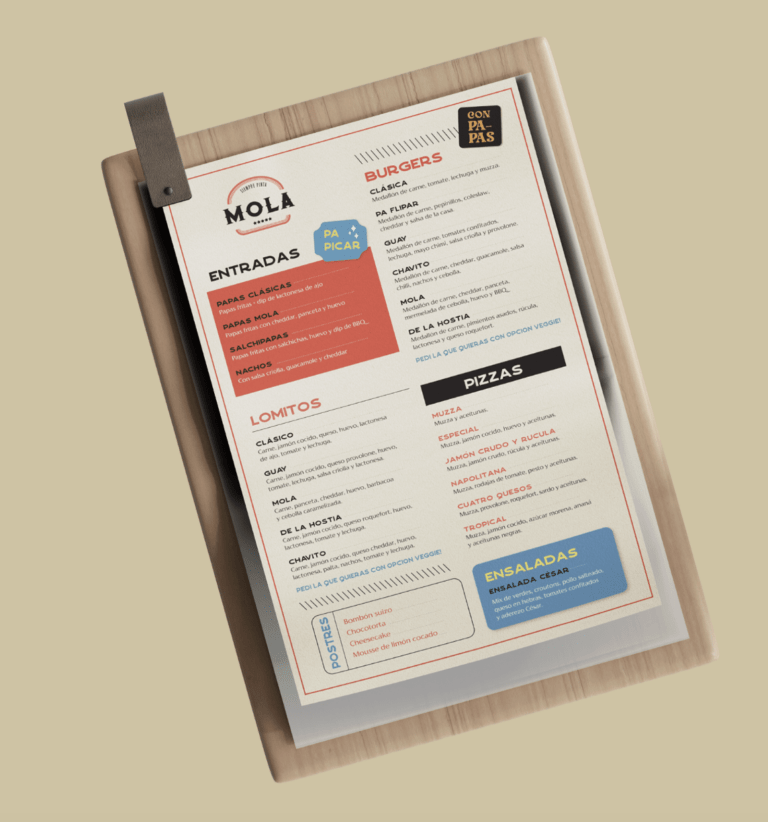 5 ideas para el diseño de una carta de restaurante